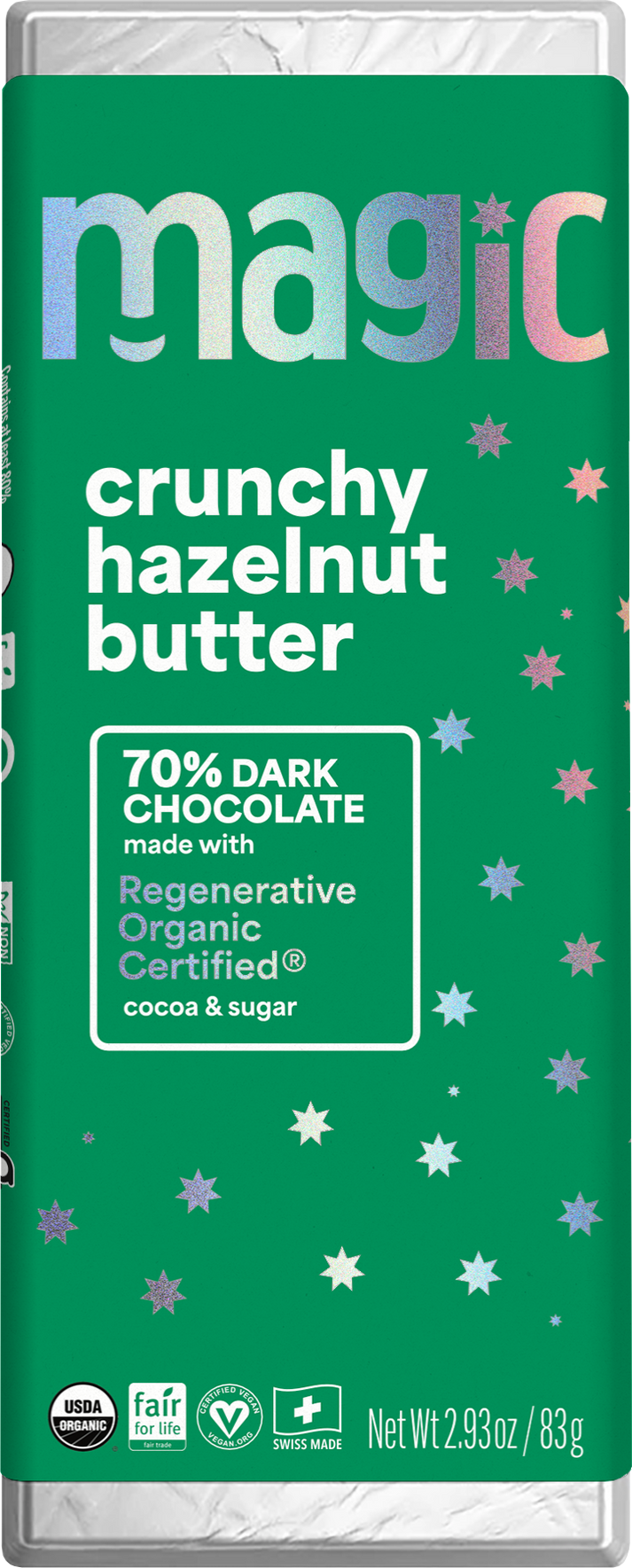Crunchy Hazelnut Butter 70% Dark Chocolate Bar - 6-pack – Magic Chocolate